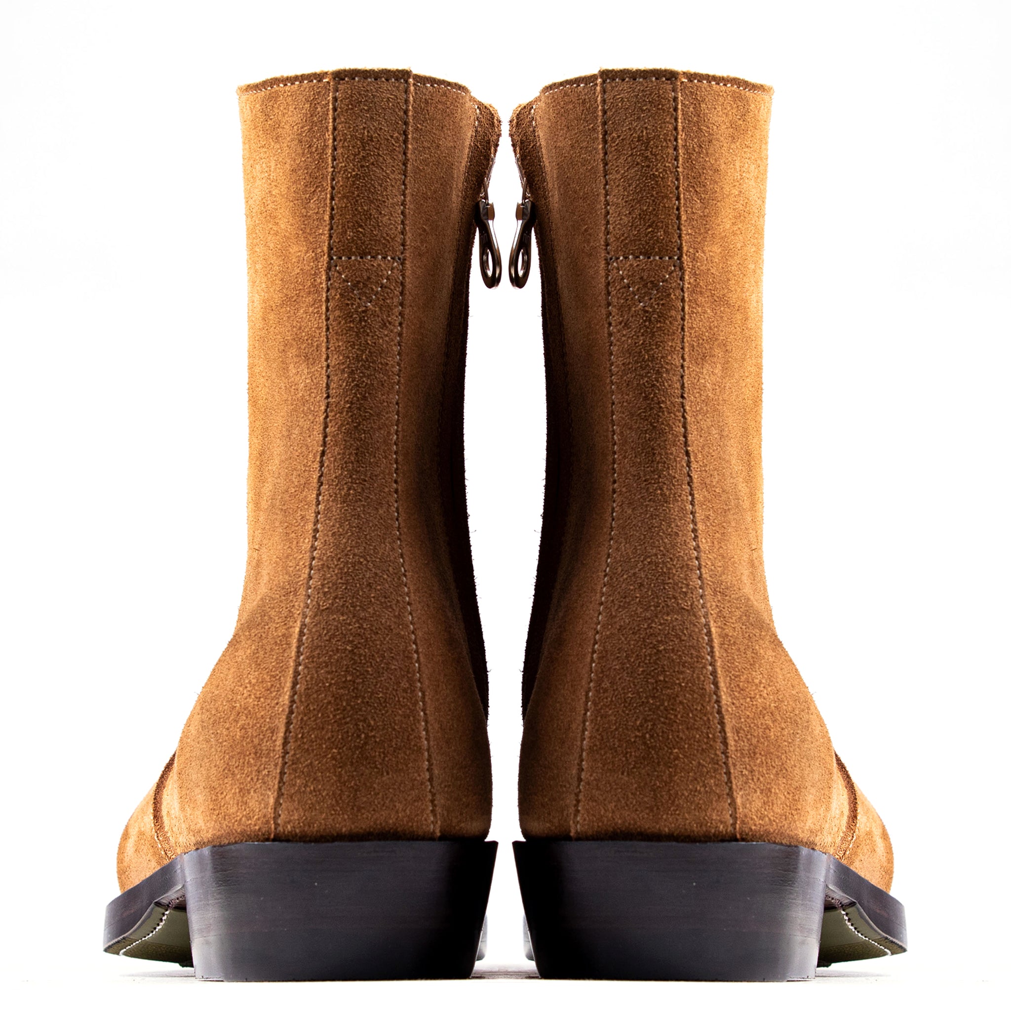 Side Zip Boots 8＂- Tan Bull Hide Reverse - xbxs®boots factory – xbxsboots