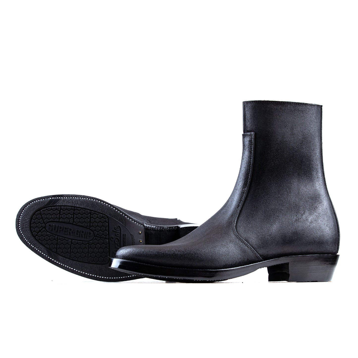 Side Zip Boots 8" Waxed Bull Hide Reverse Xbxs®boots Factory Xbxsboots