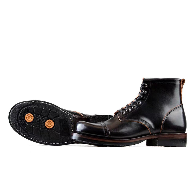 Paratroop Boots - Black Horsebutt TPR - xbxs®boots factory – xbxsboots